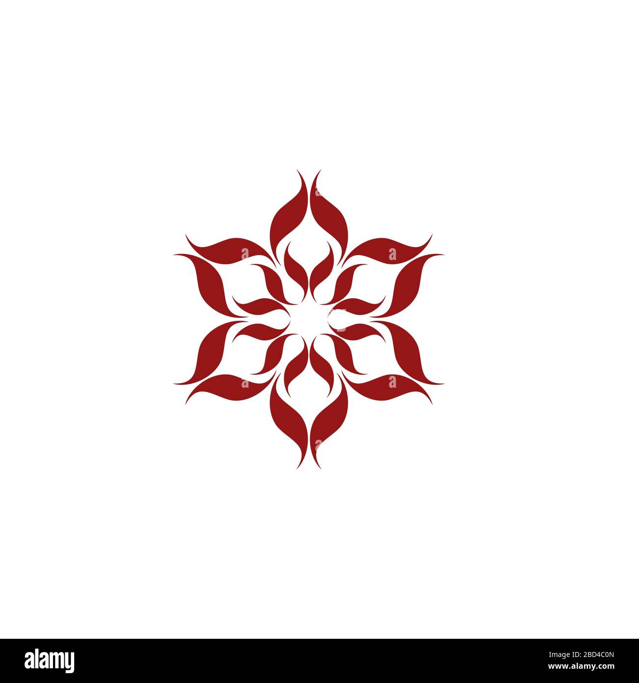 Red Petal Ornamental Flower Logo Template Illustration Design. Vector ...