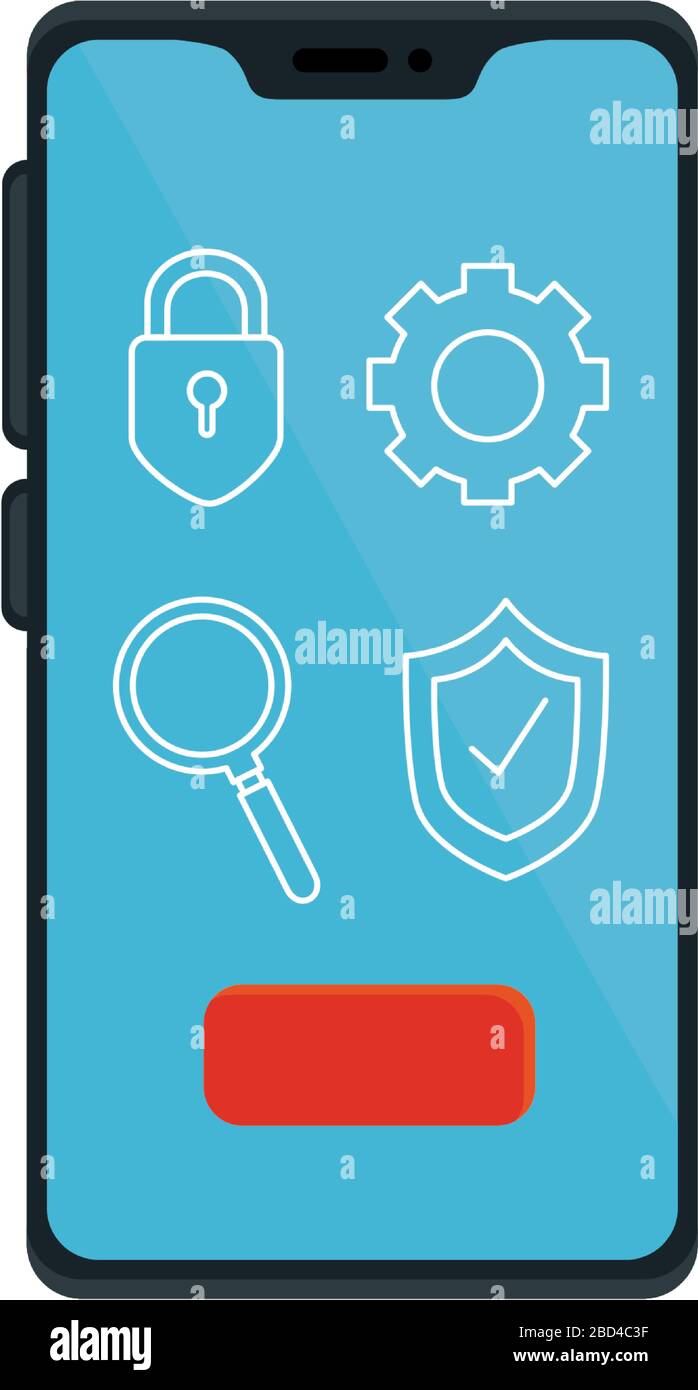 Isolated digital smartphone with icons vector design Stock Vector Image ...
