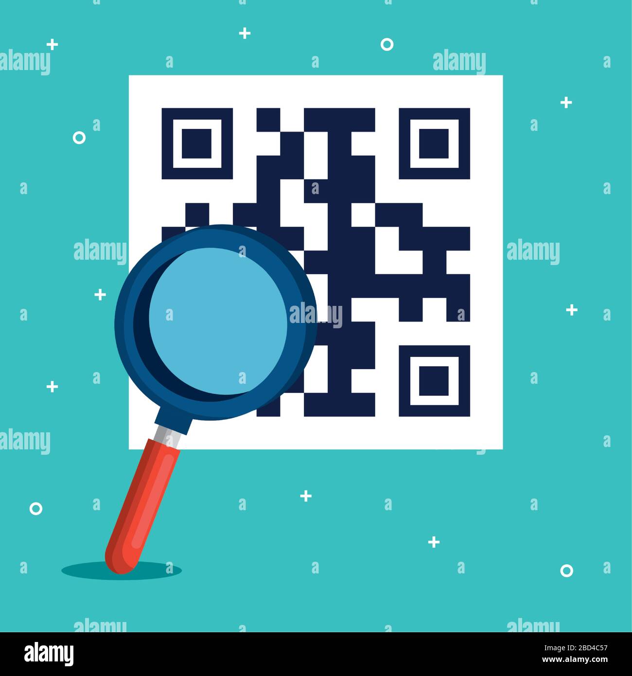 qr code and lupe vector design Stock Vector Image & Art - Alamy
