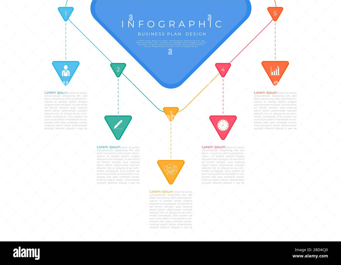 Infographic modern triangle shape hang top design use for business ...