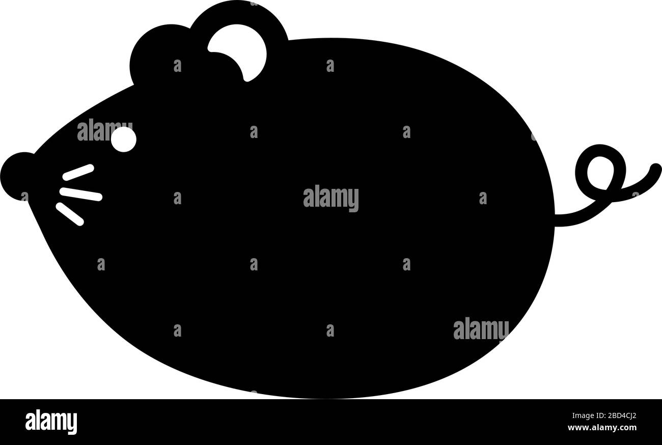 Simple flat character illustration of mouse (rat Stock Vector Image ...