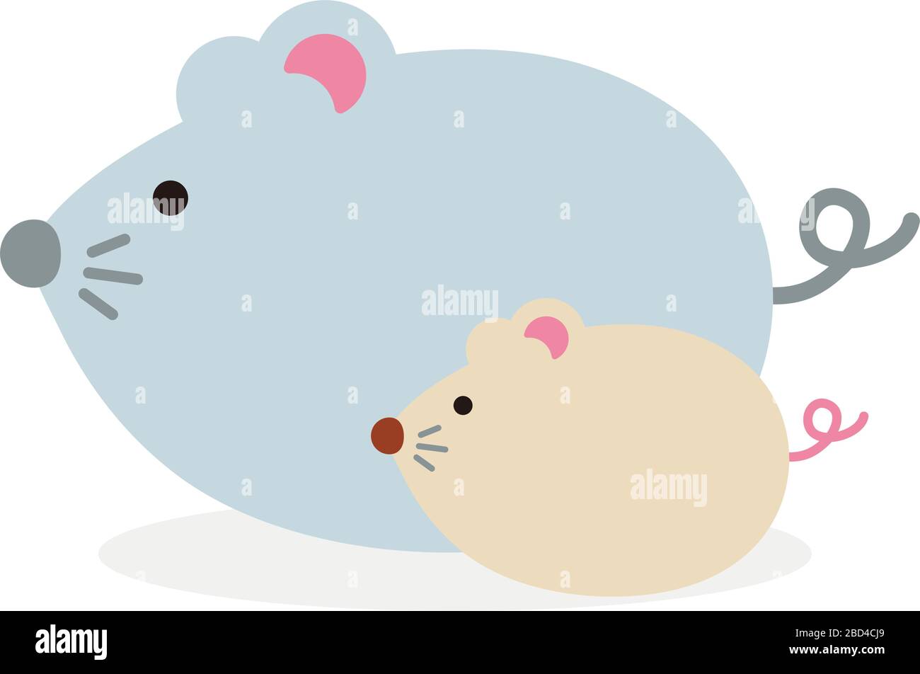 Simple flat character illustration of mouse (rat). Paternity (parent ...