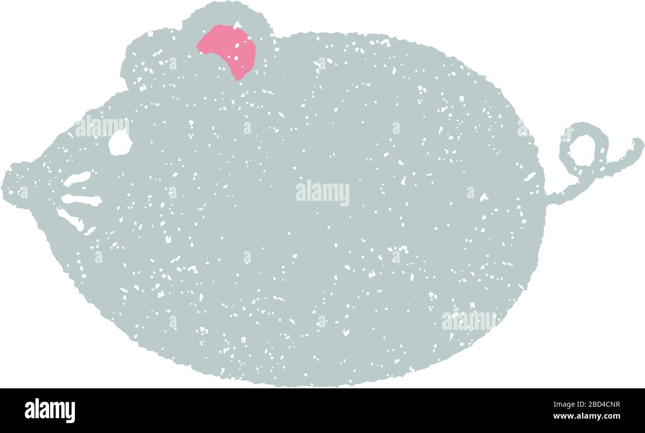 Simple flat character illustration of mouse (rat) / grange texture ...