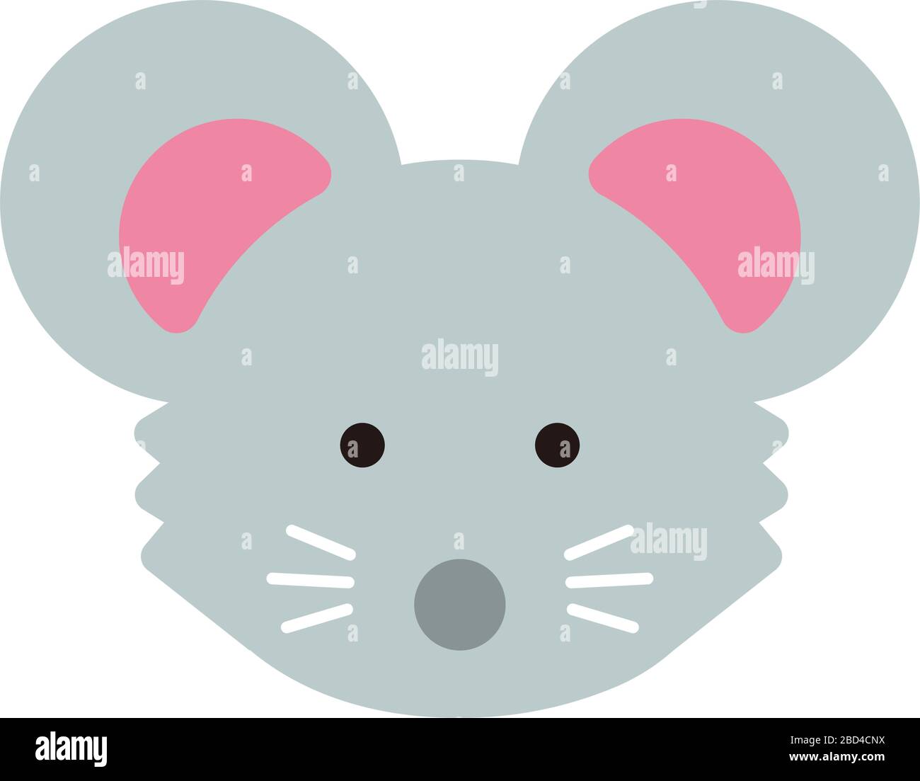 Simple flat face illustration of mouse (rat Stock Vector Image & Art ...