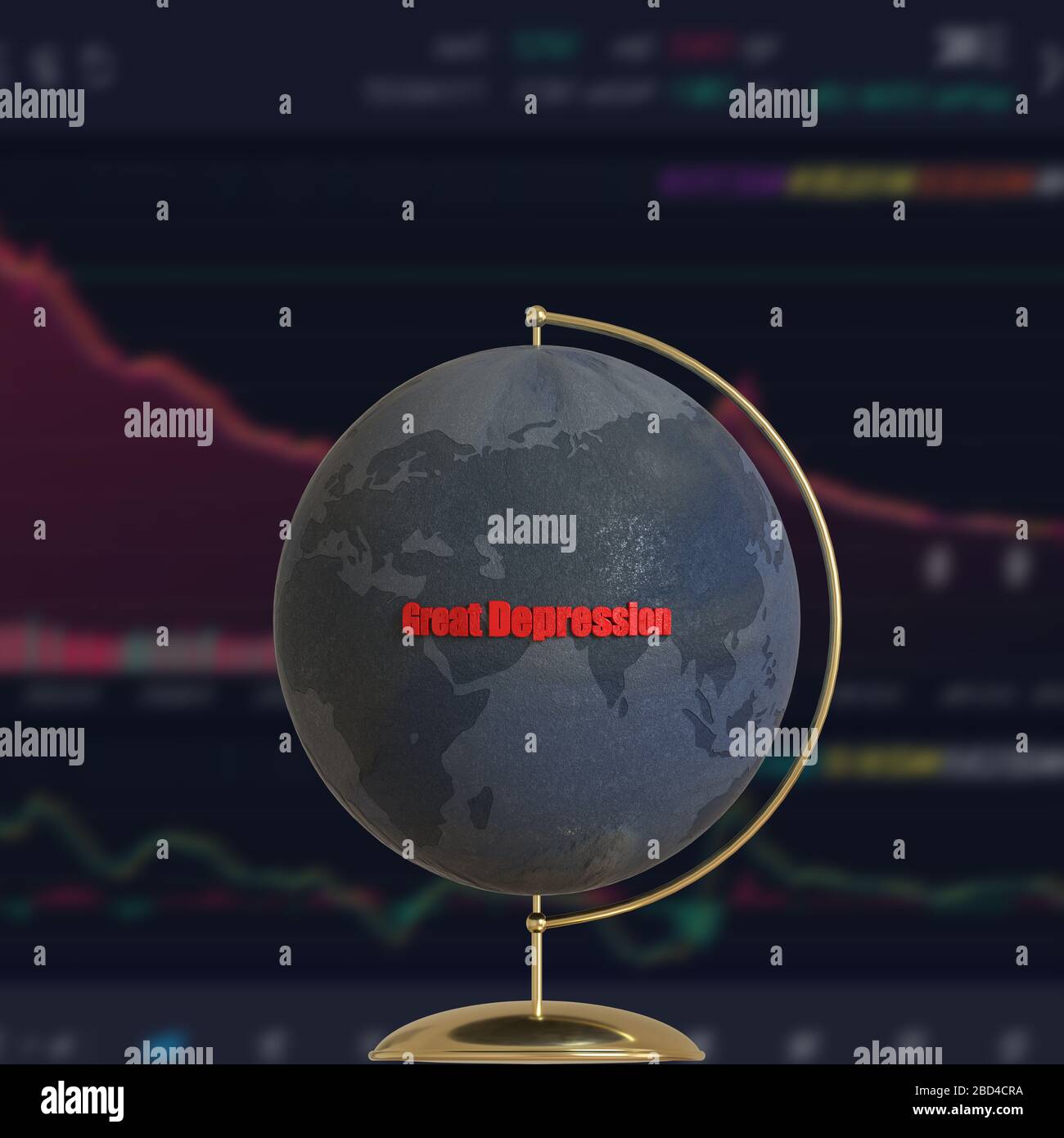 The 3d rendering of great depression with unclear curve for BG Stock ...
