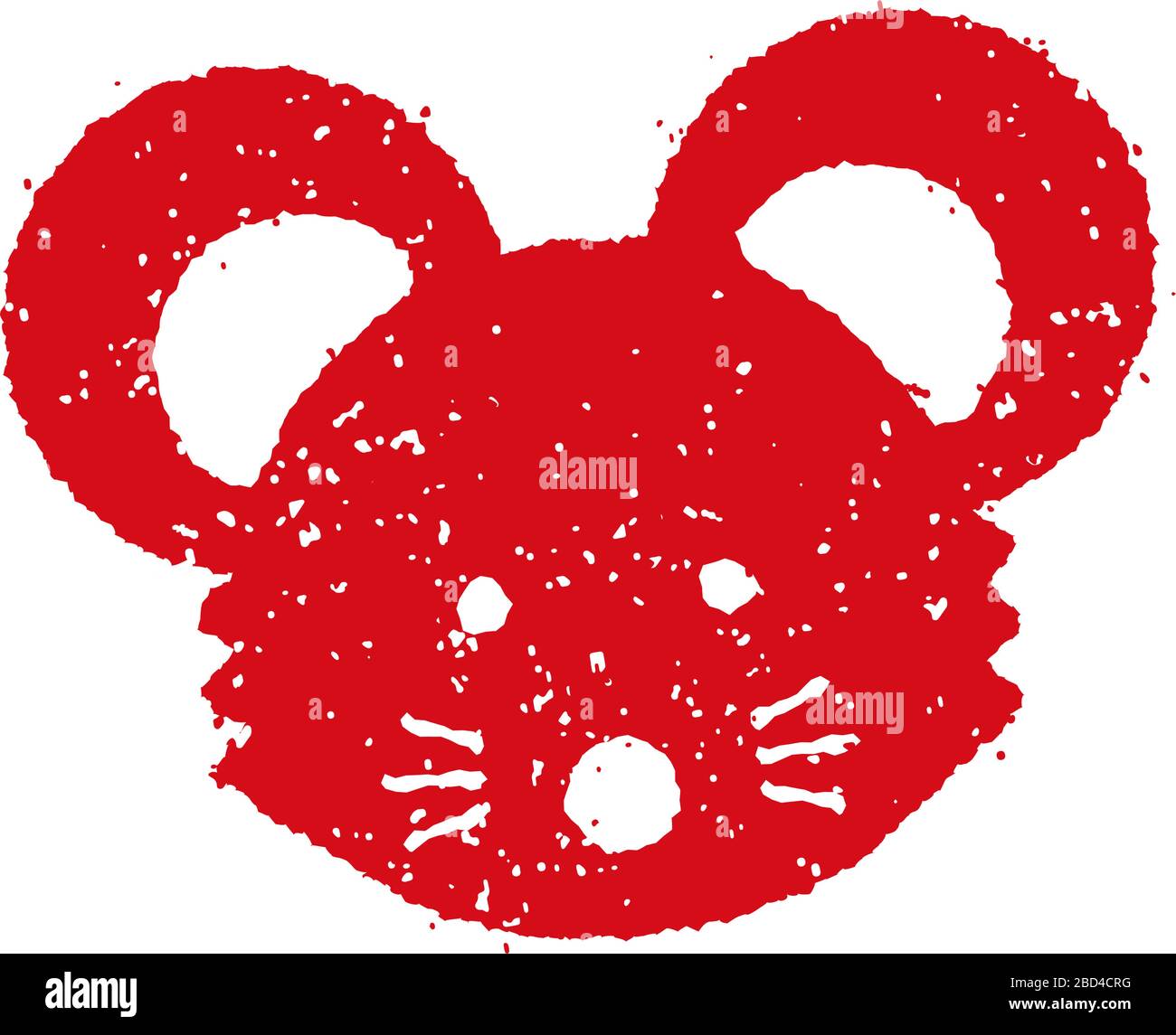 New year stamp illustration for greeting card. mouse/rat cartoon ...