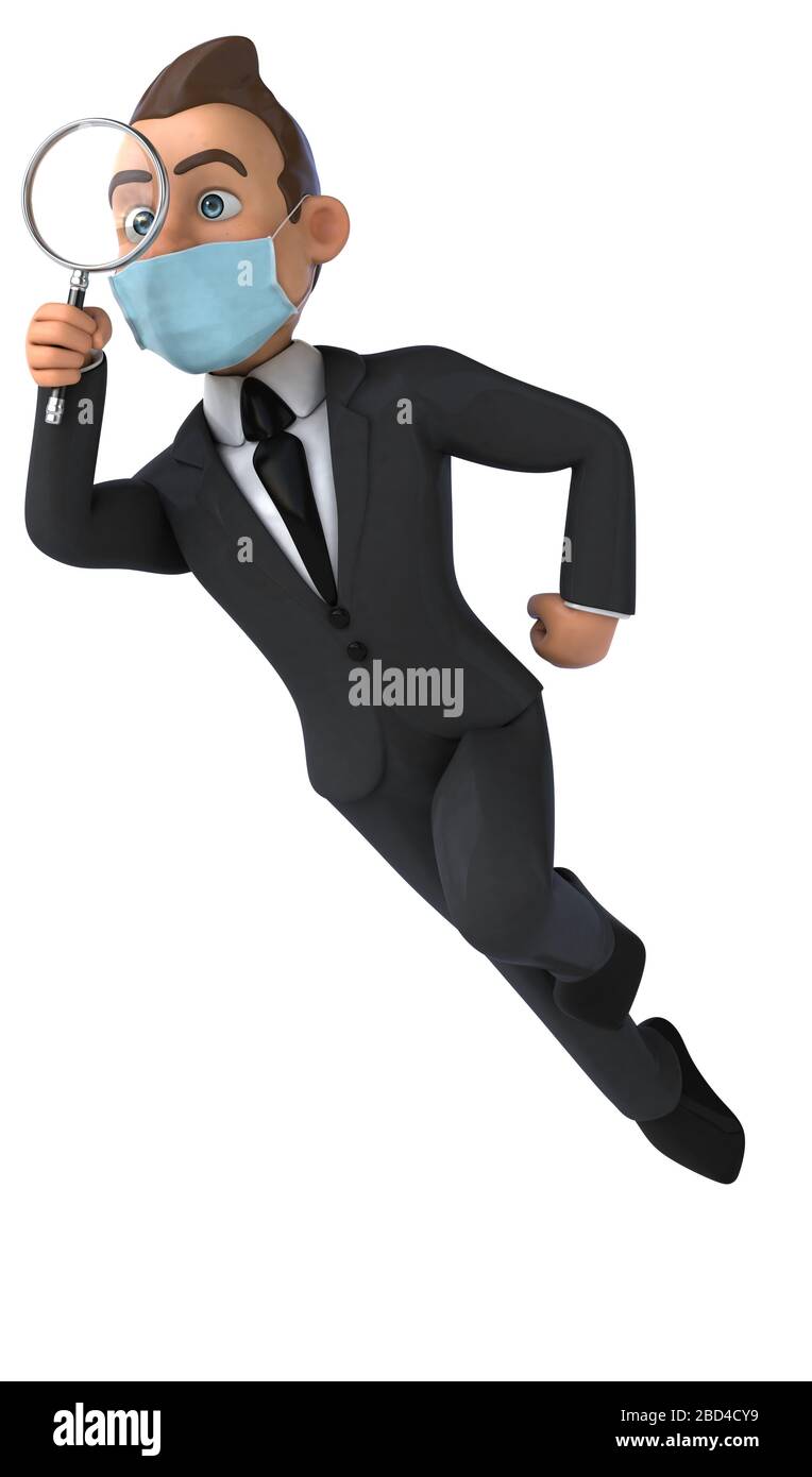 3D illustration of a cartoon character with a mask Stock Photo - Alamy