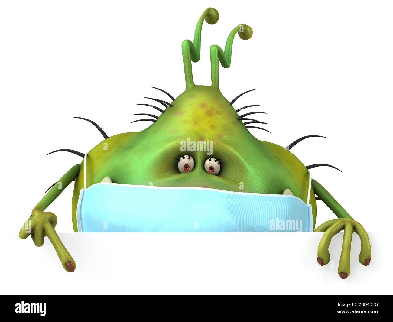 3D Illustration of a bug monster with a mask Stock Photo - Alamy