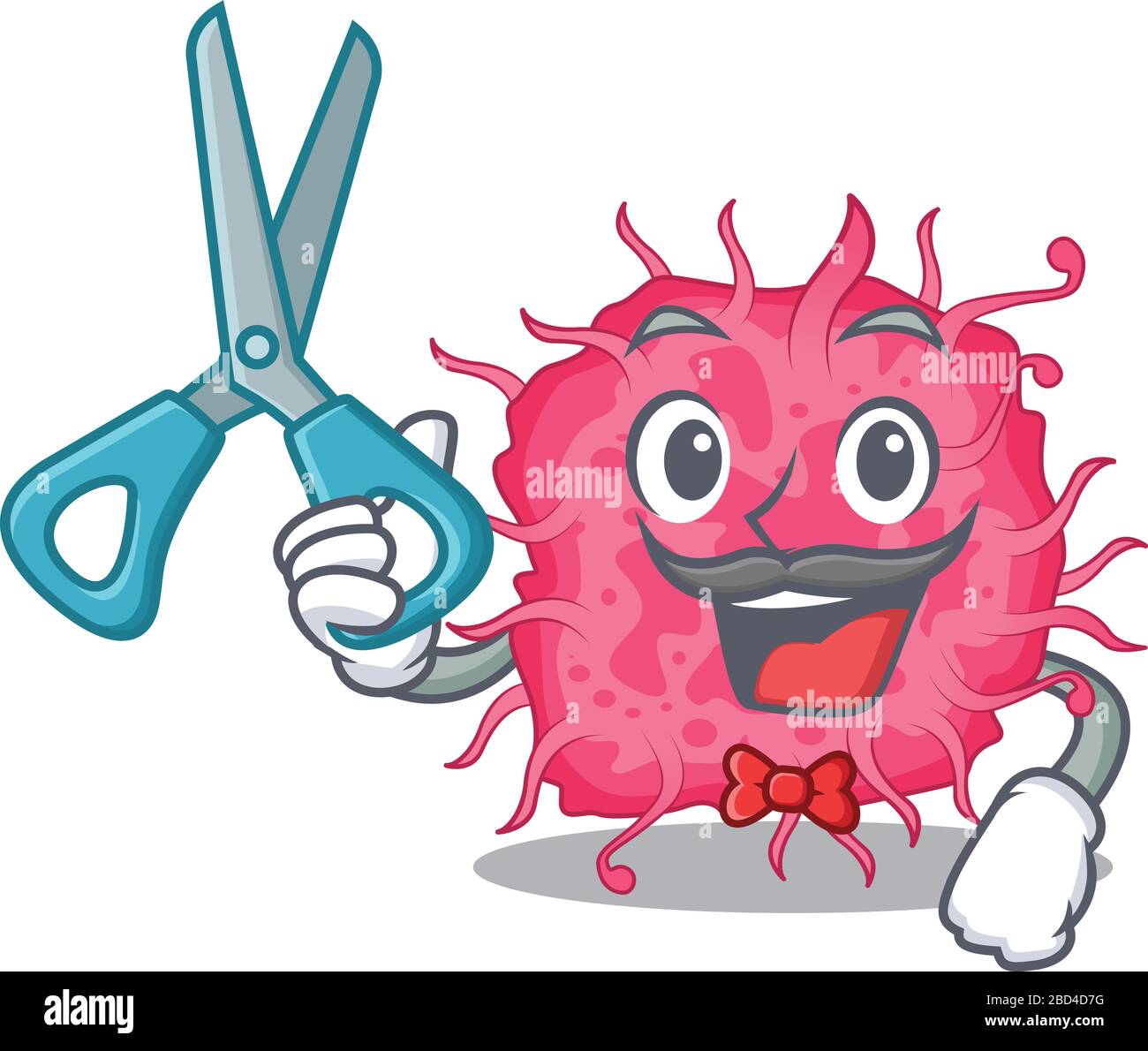 Sporty pathogenic bacteria cartoon character design with barber Stock ...