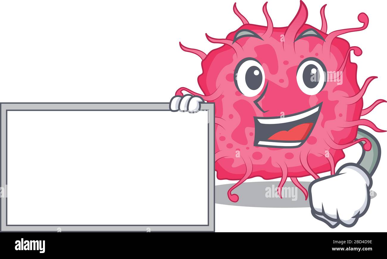 pathogenic bacteria cartoon character design style with board Stock ...