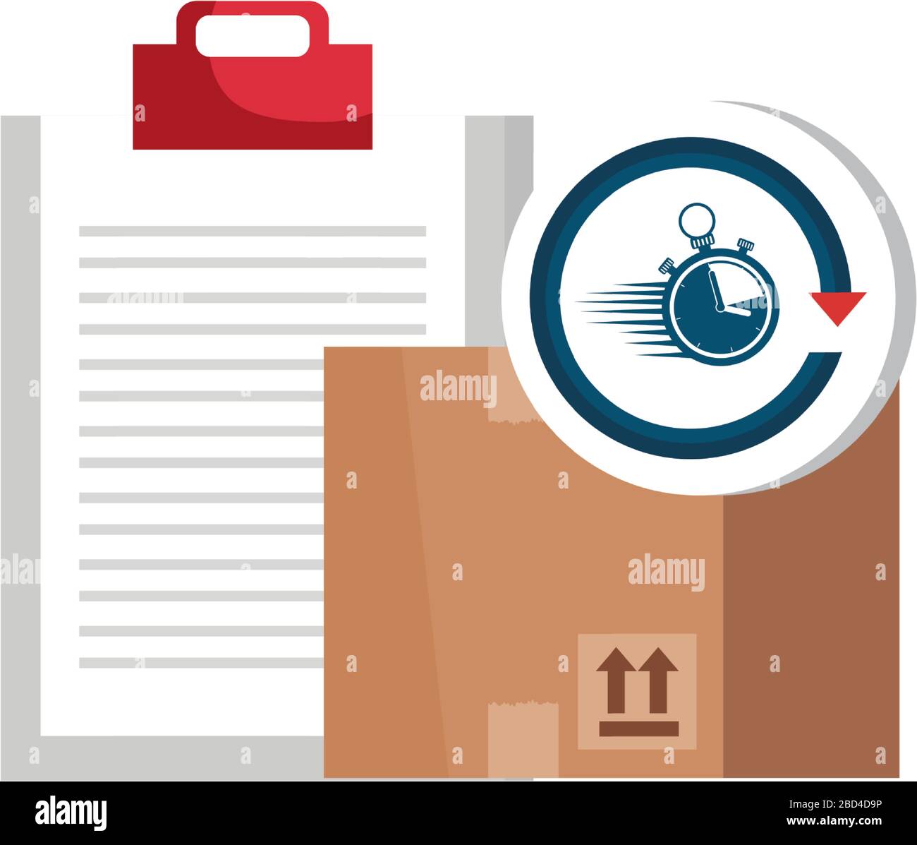 box with clipboard and chronometer Stock Vector Image & Art - Alamy
