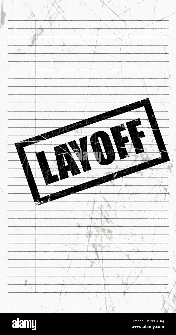 The 3d rendering of layoff wording with line paper Stock Photo - Alamy