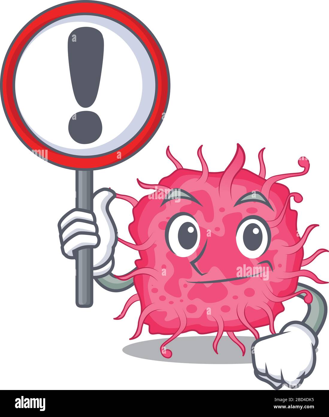An icon of pathogenic bacteria cartoon design style with a sign board ...