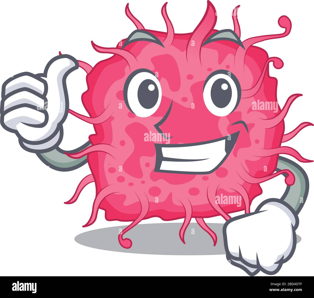 pathogenic bacteria cartoon character design making OK gesture Stock ...