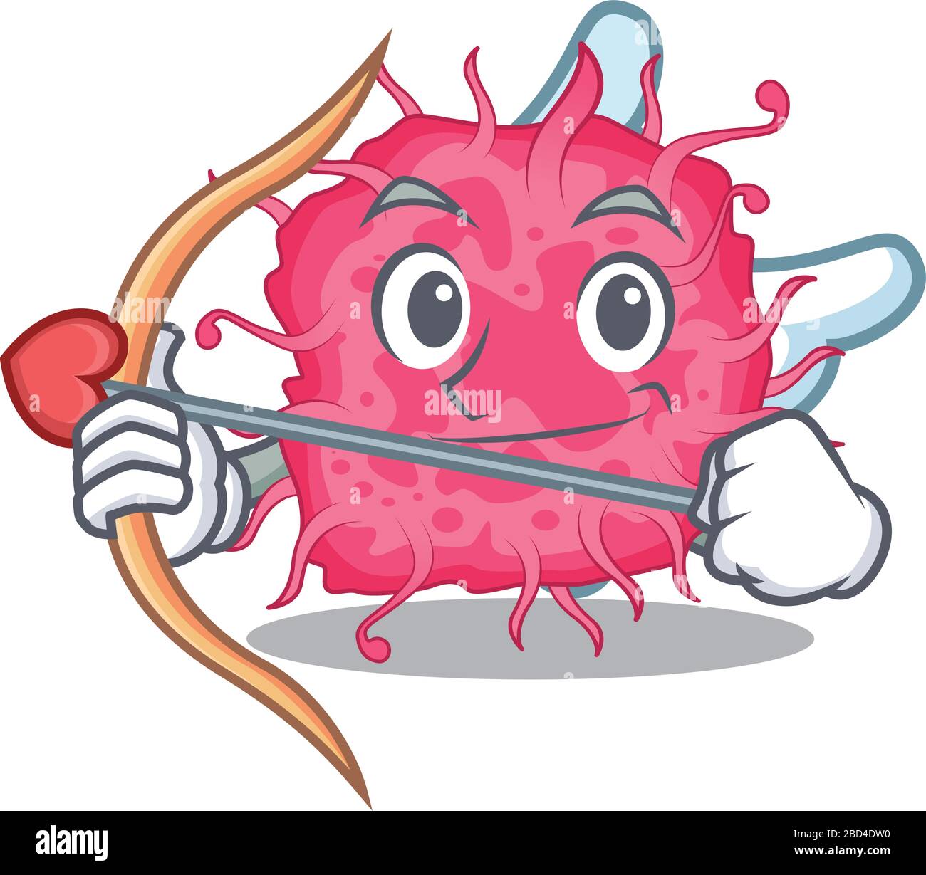 pathogenic bacteria in cupid cartoon character with arrow and wings ...