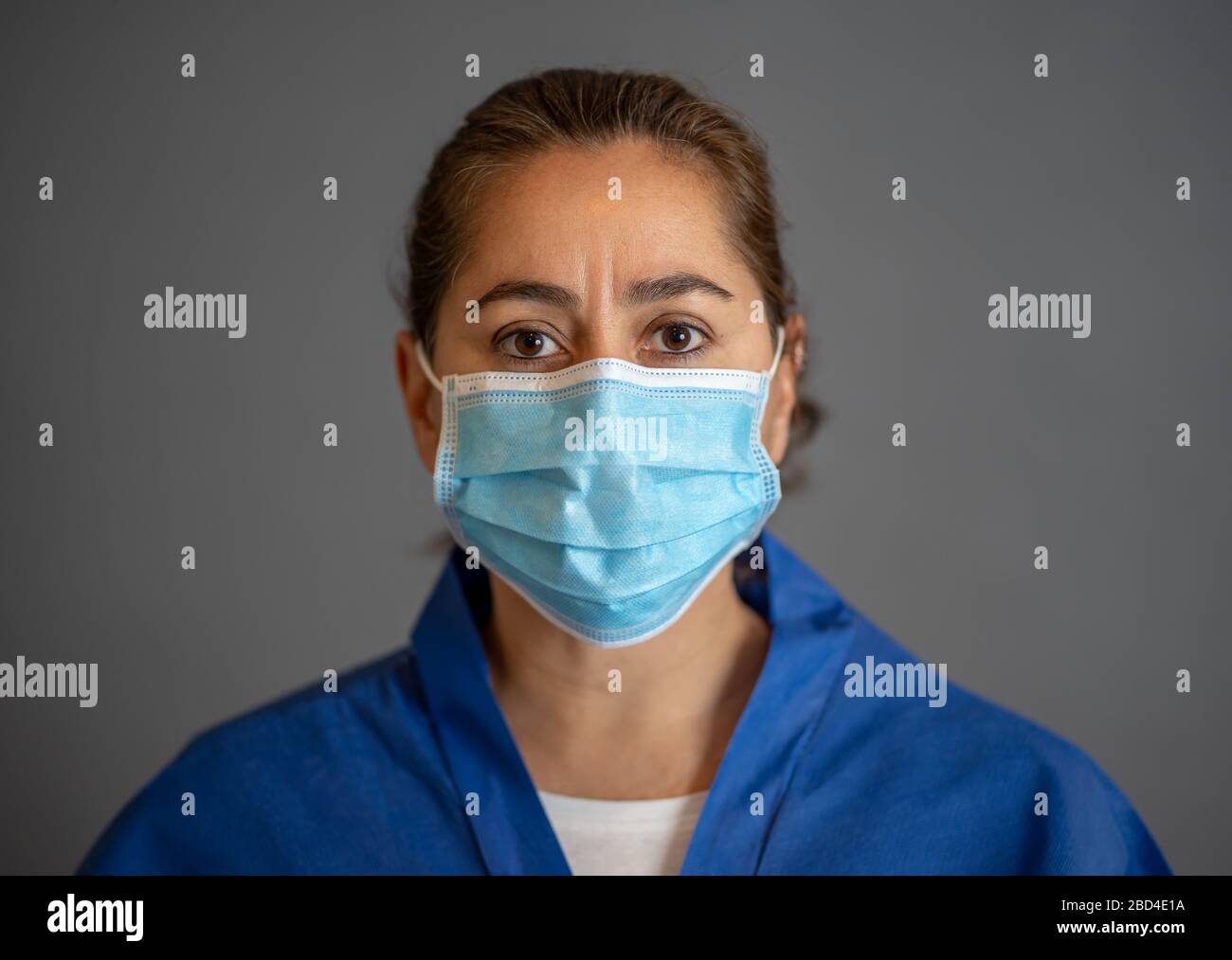 Stop the spread and Save lives campaign. Doctor wearing protection face ...