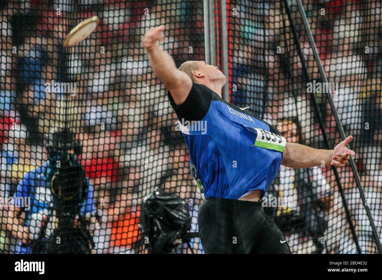 Gold medalist Gerd Kanter of Estonia, Men`s Discus Throw Final in the ...