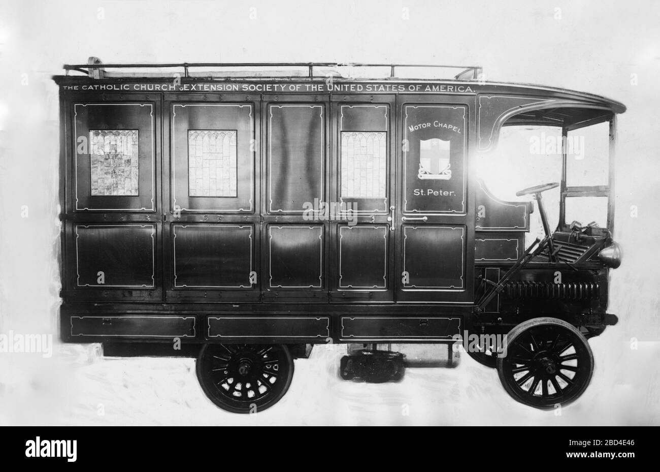 A vehicle called the Motor Chapel (a mobile chapel) used for worship ...