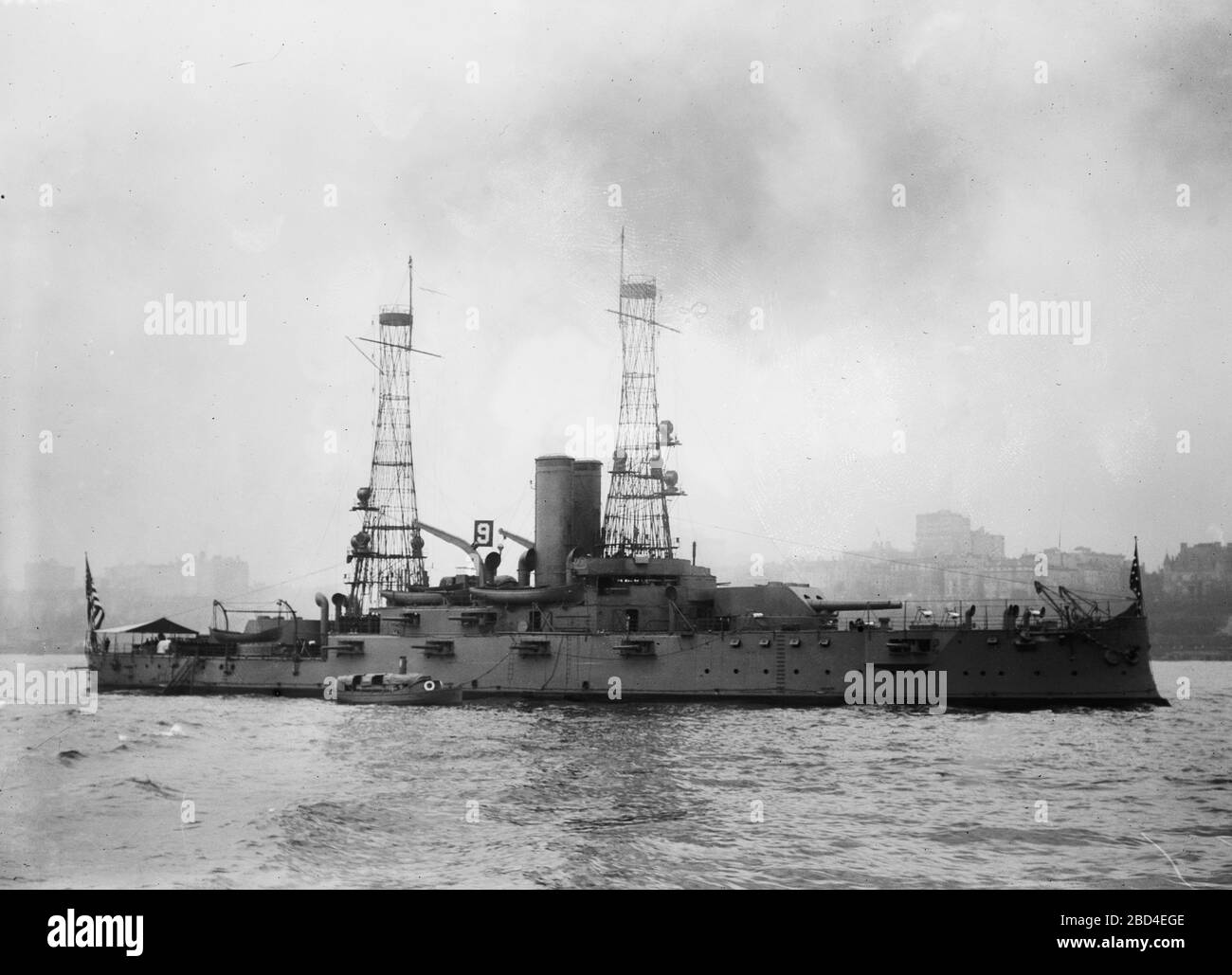 U.S.S. Alabama Ship in water ca. 1910-1915 Stock Photo - Alamy
