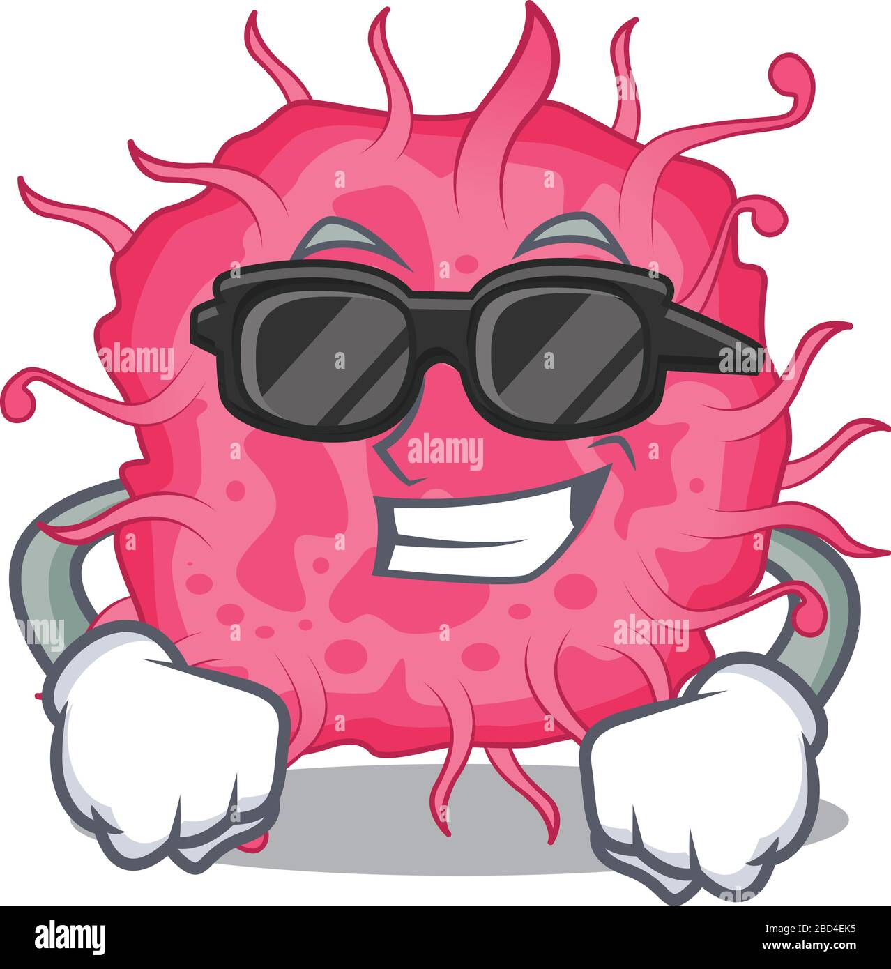 Cool pathogenic bacteria cartoon character wearing expensive black ...