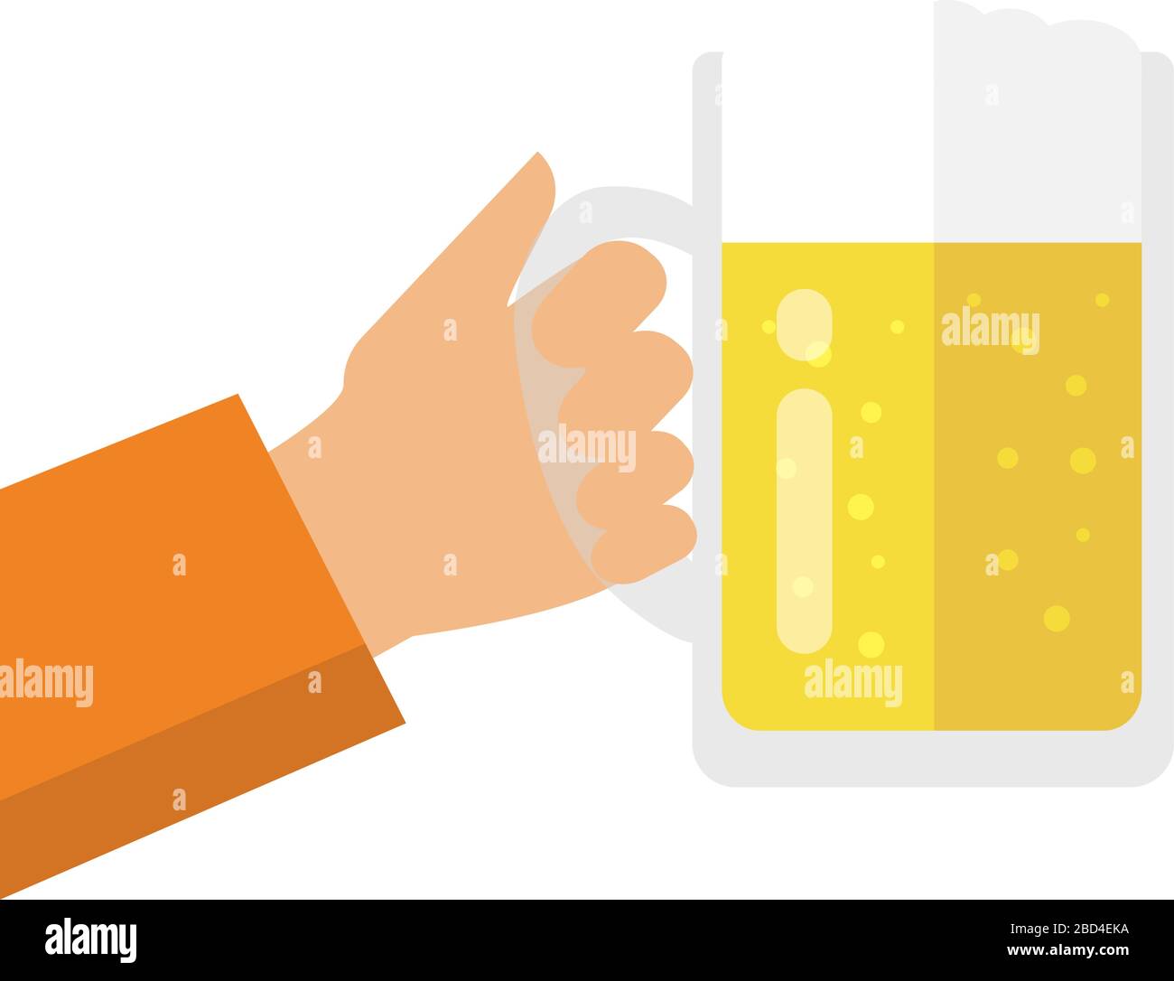 holding a beer in hand / flat vector illustration Stock Vector Image ...