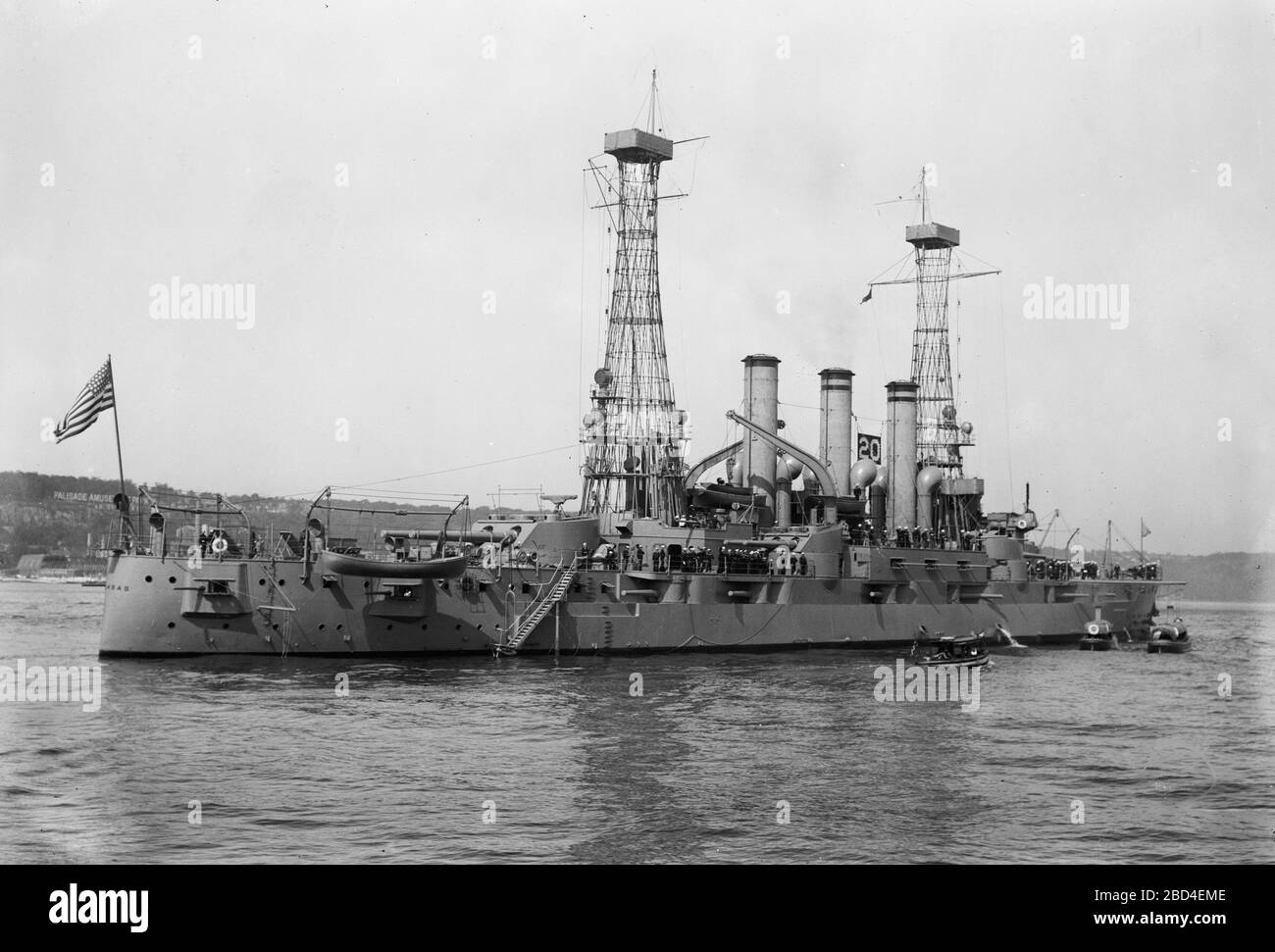 Connecticut-class battleship U.S.S. Kansas (BB-21) ca. 1910-1915 Stock ...