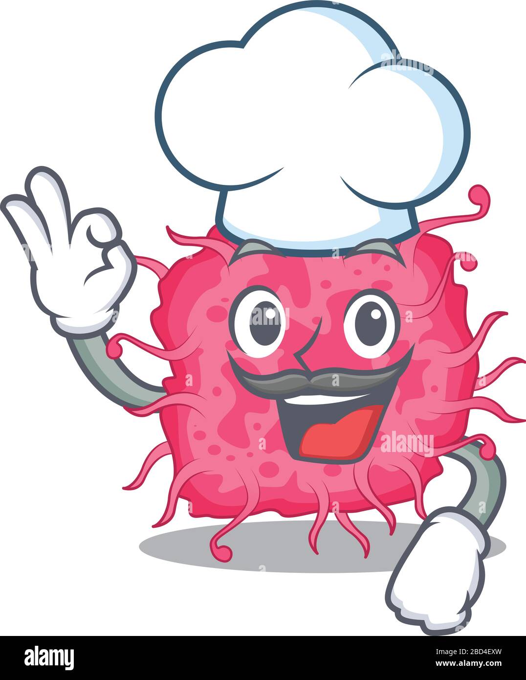 pathogenic bacteria chef cartoon design style wearing white hat Stock ...