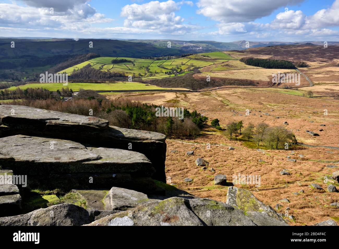Hope valley landscape,Hathersage,Peak district national park,Derbyshire ...
