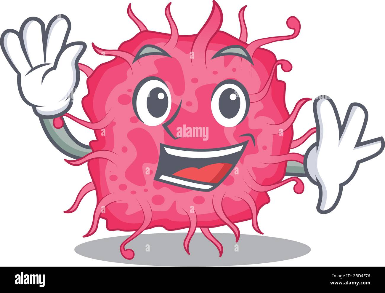 A charismatic pathogenic bacteria mascot design style smiling and ...