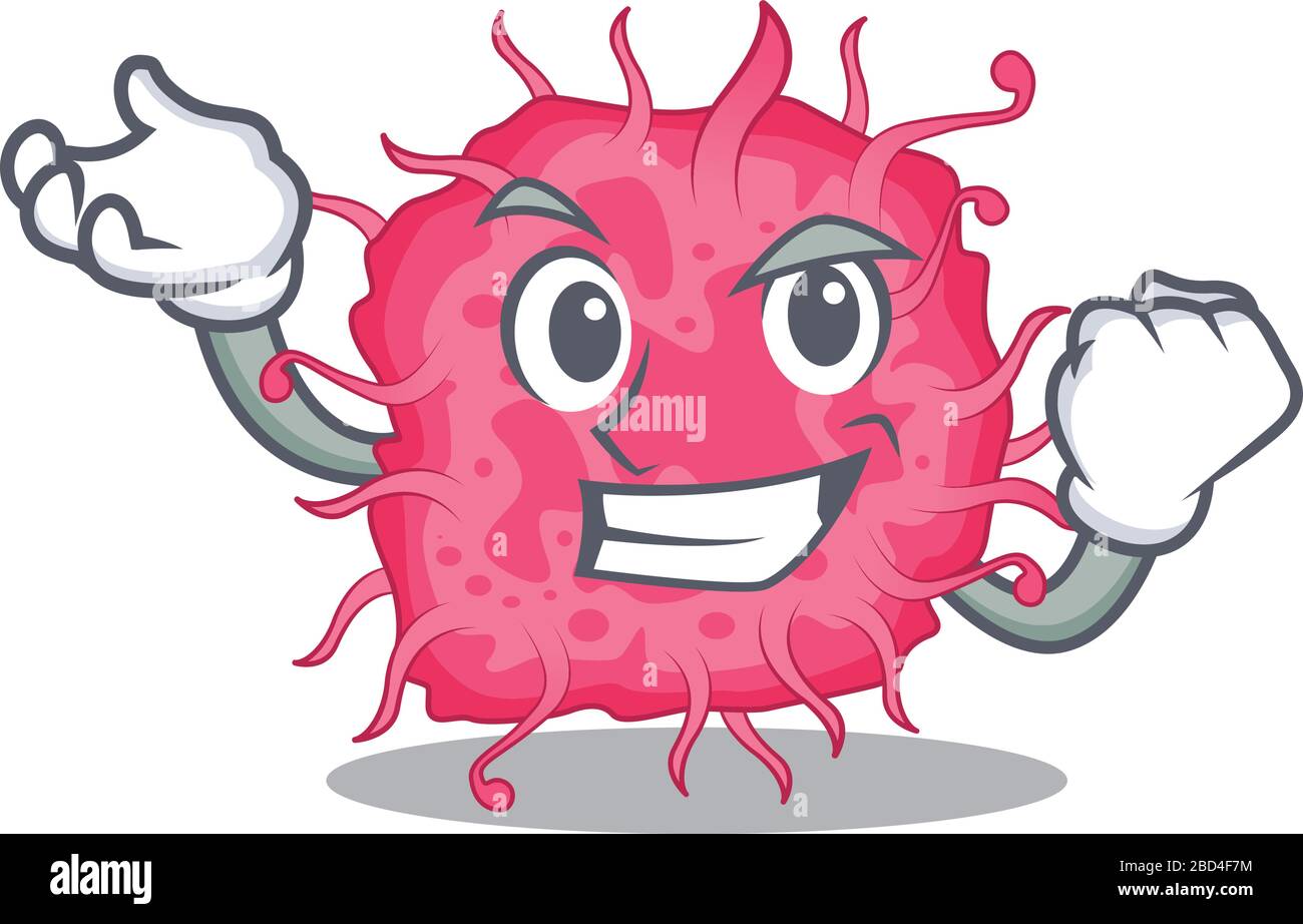 A dazzling pathogenic bacteria mascot design concept with happy face ...