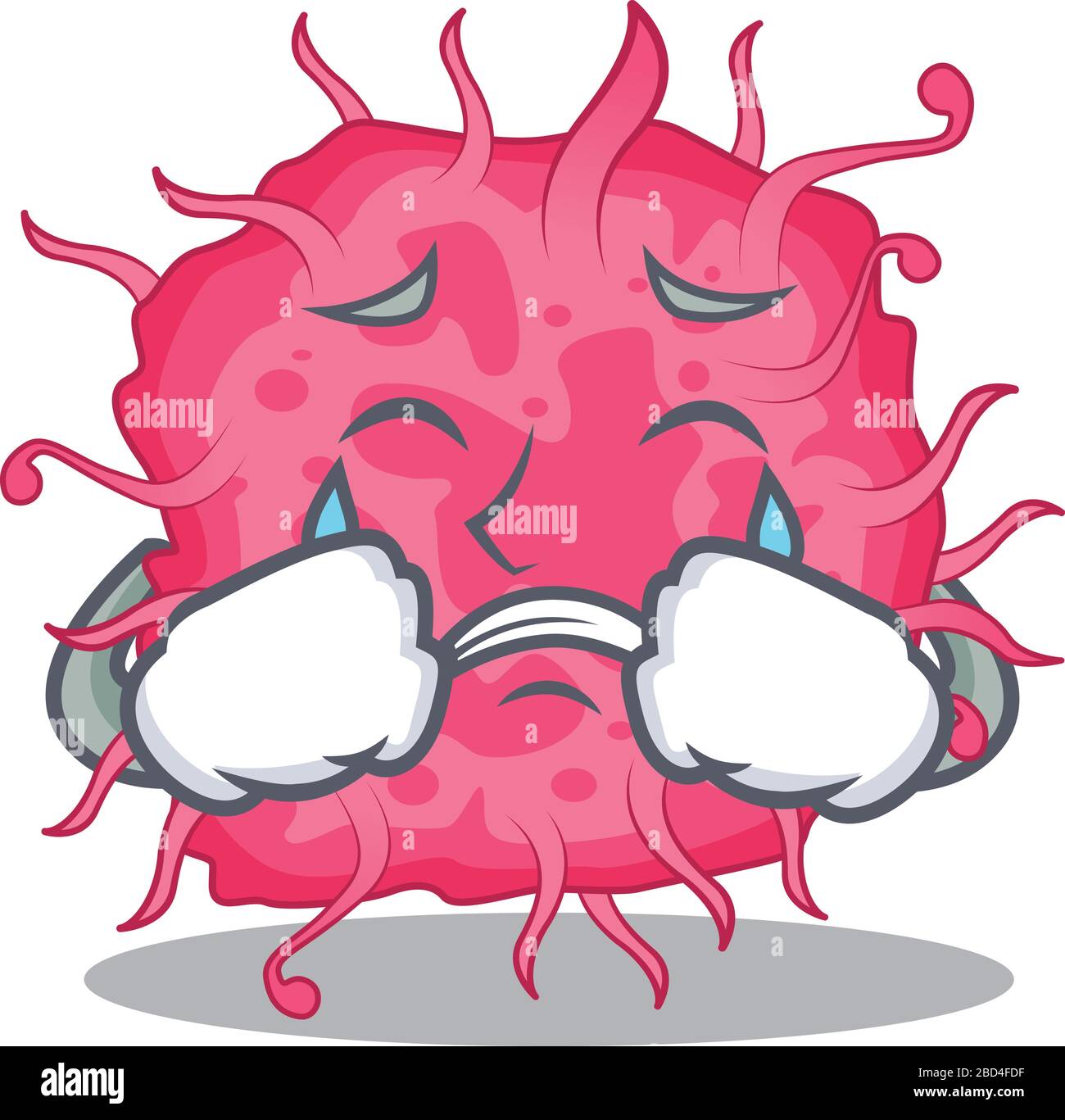 Cartoon character design of pathogenic bacteria with a crying face ...
