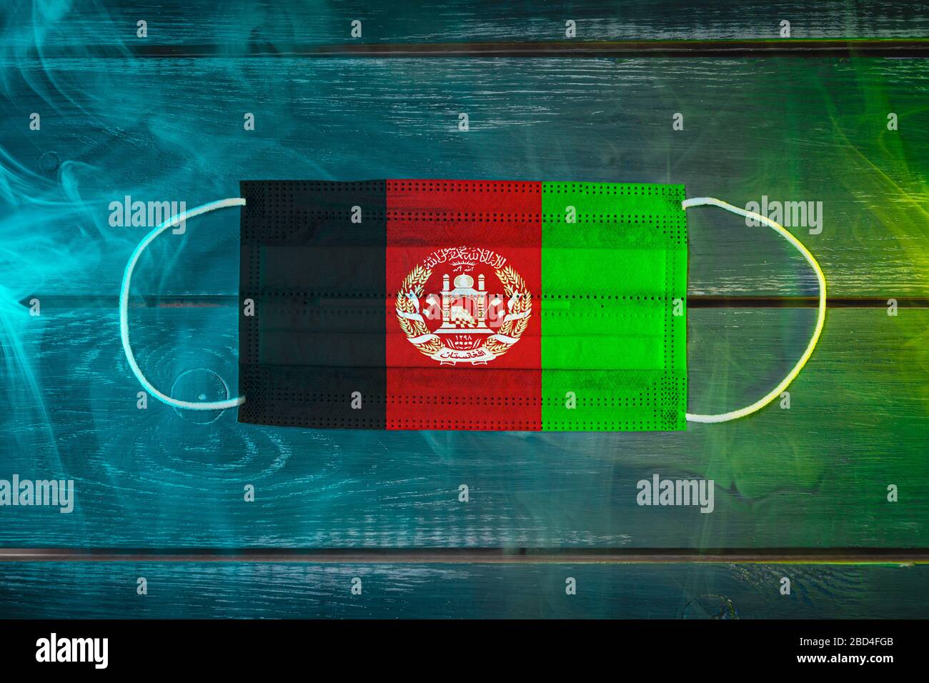 Medical mask for protection against airborne diseases, painted in the ...