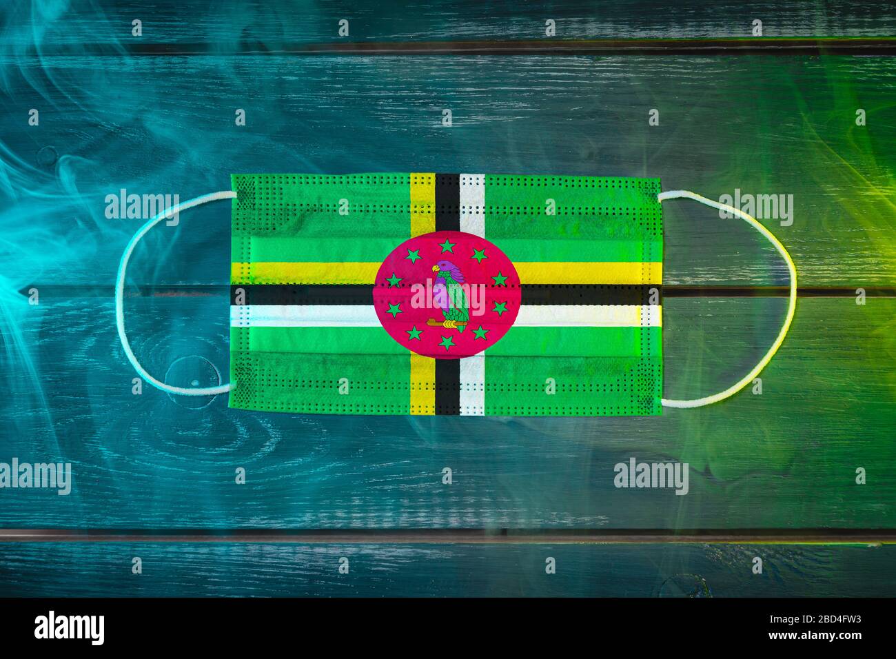 Medical mask for protection against airborne diseases, painted in the ...