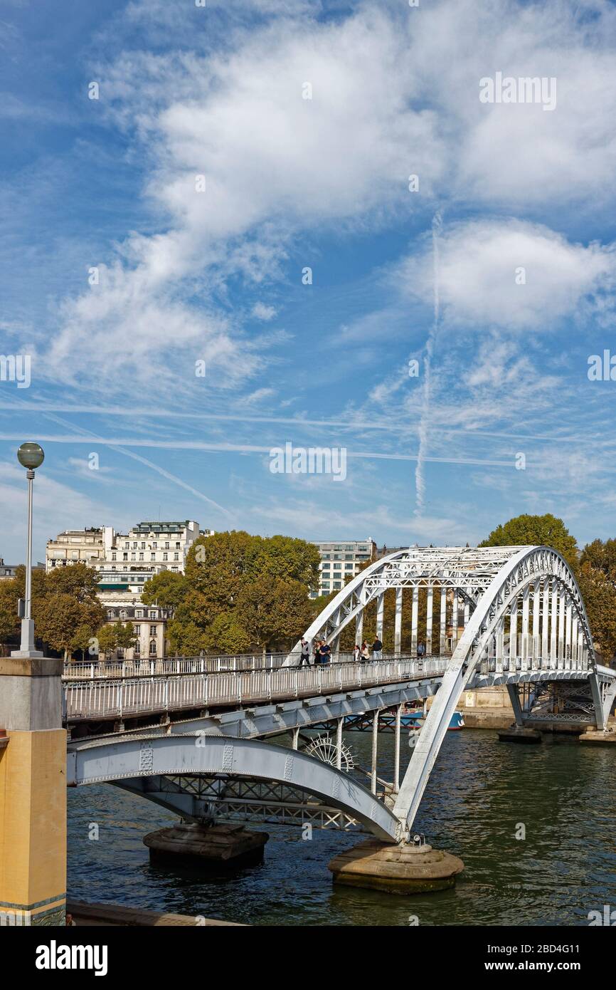 The Debilly Footbridge with People on it, with its single Cast Iron ...