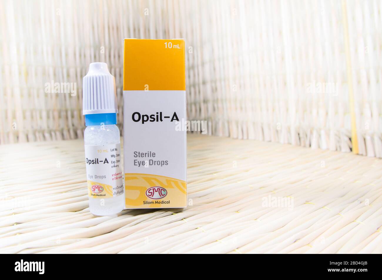 Chiangmai, Thailand - April 7 2020: Product shot of Opsil-A sterile eye ...
