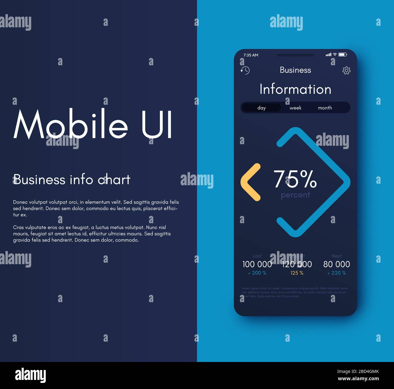 Mobile application infographic interface. Ui design, vector ...