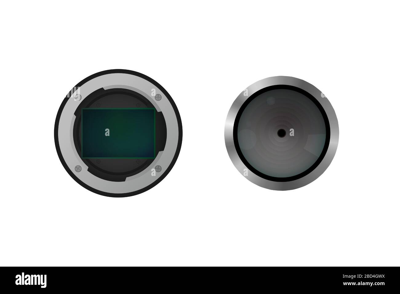 Image sensor and lens. Vector illustration. Camera equipment Stock ...