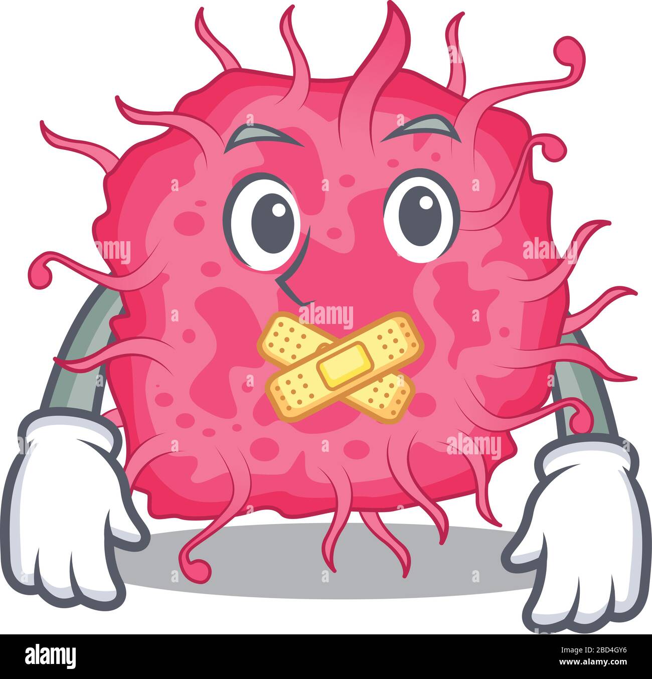 pathogenic bacteria cartoon character style with mysterious silent ...