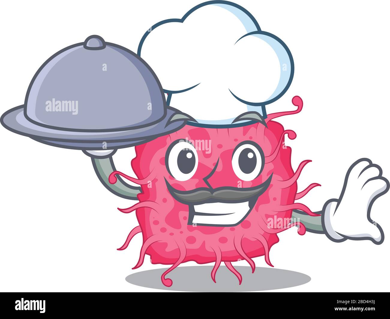 Cartoon Bacteria On Food