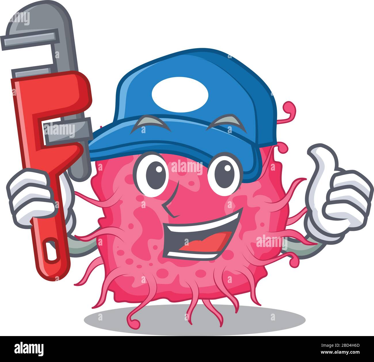 pathogenic bacteria Smart Plumber cartoon character design with tool ...