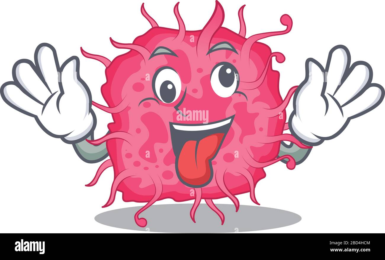 A cartoon design of pathogenic bacteria having a crazy face Stock ...