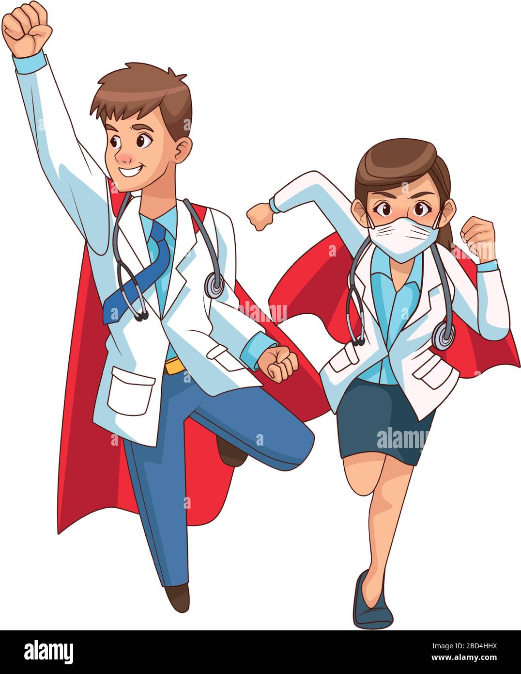 super doctors couple comic characters Stock Vector Image & Art - Alamy