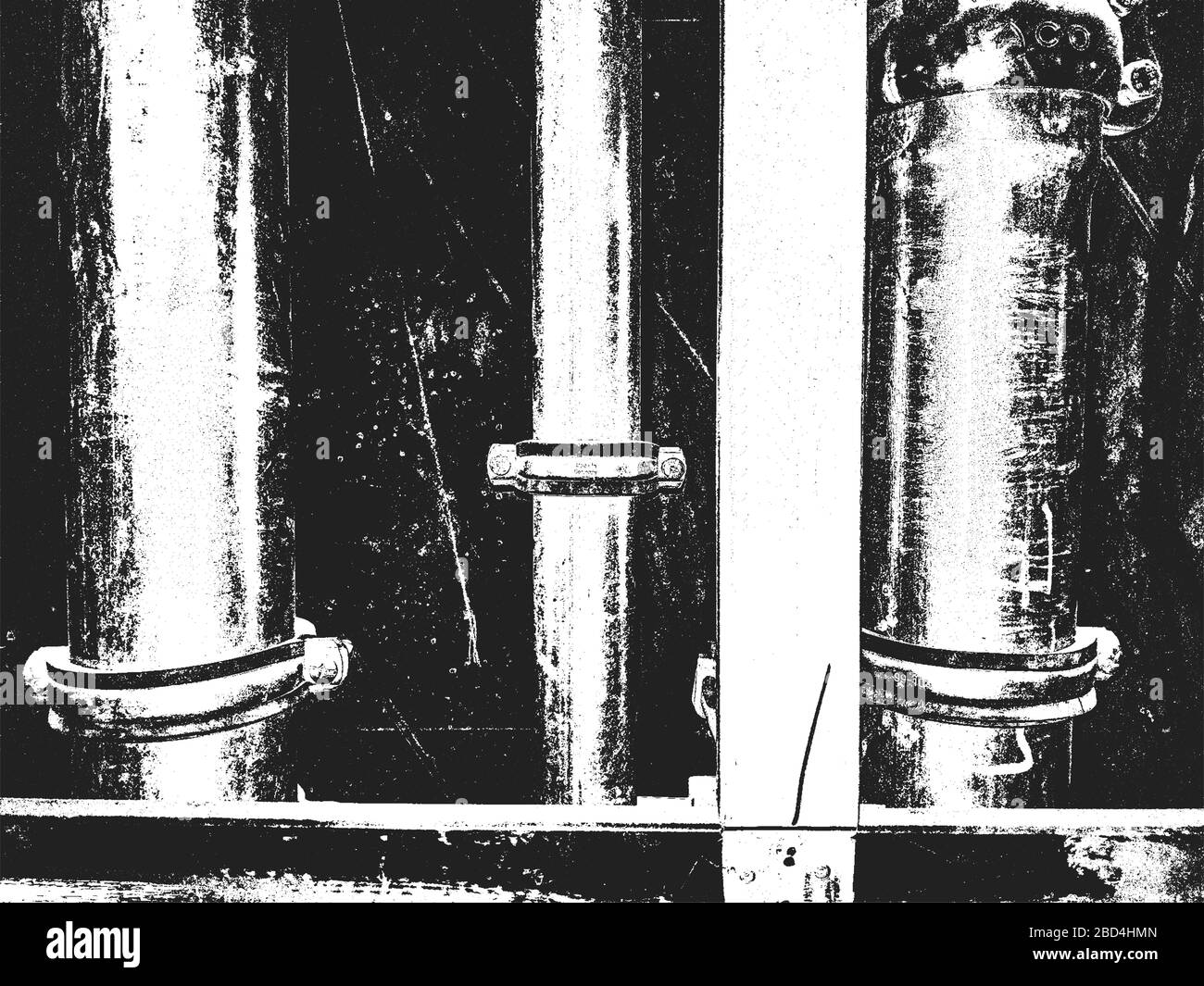 Distress old rusted peeled, scrathed vector texture with metal pipe ...