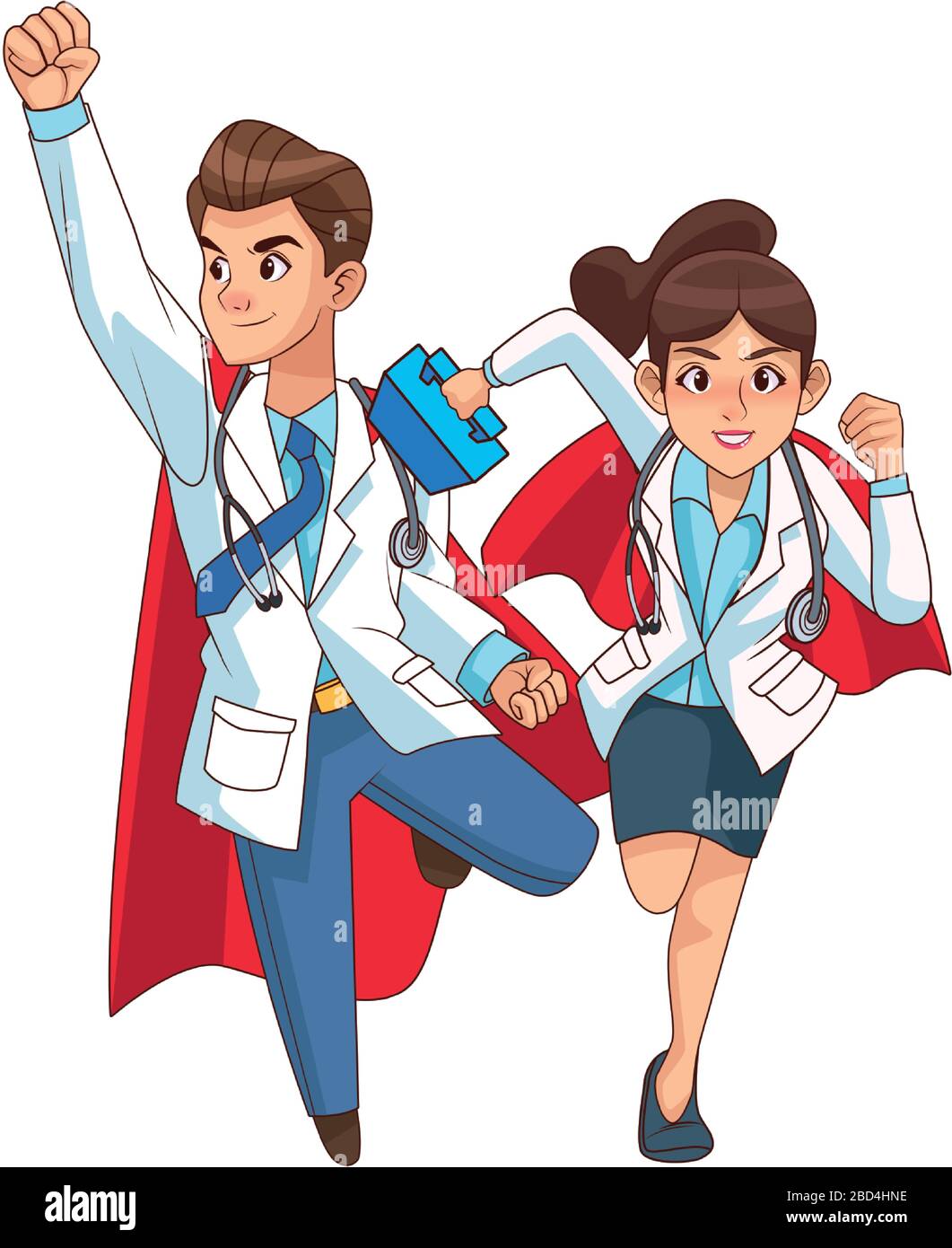 super doctors couple comic characters Stock Vector Image & Art - Alamy