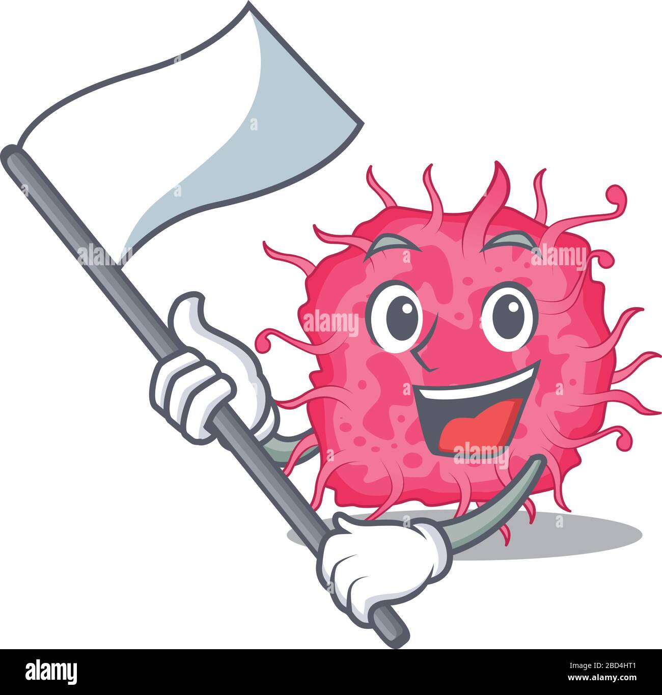 A nationalistic pathogenic bacteria mascot character design with flag ...