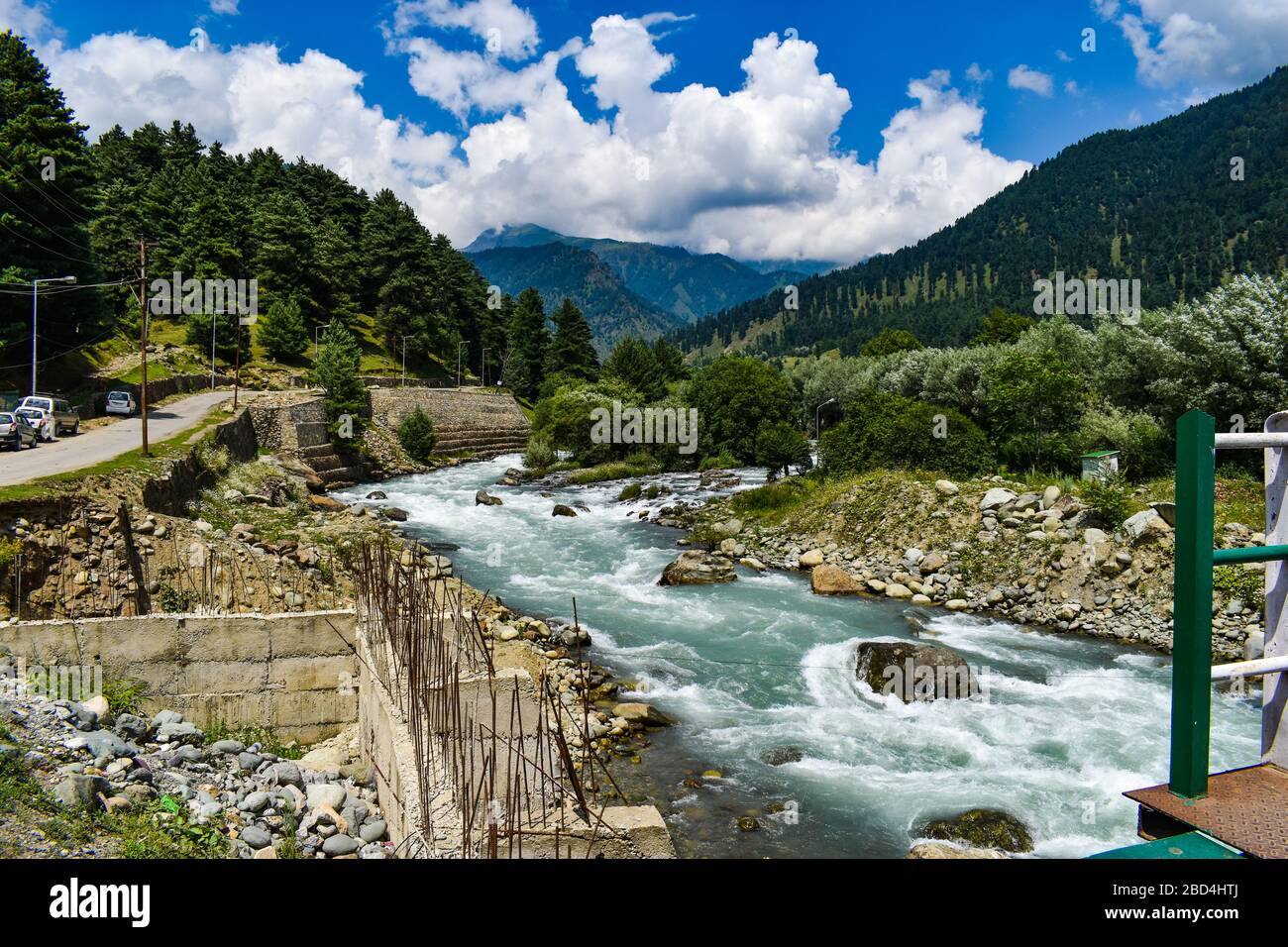 A view of a flowing Lidder river at Pahalgam Kashmir India Stock Photo ...