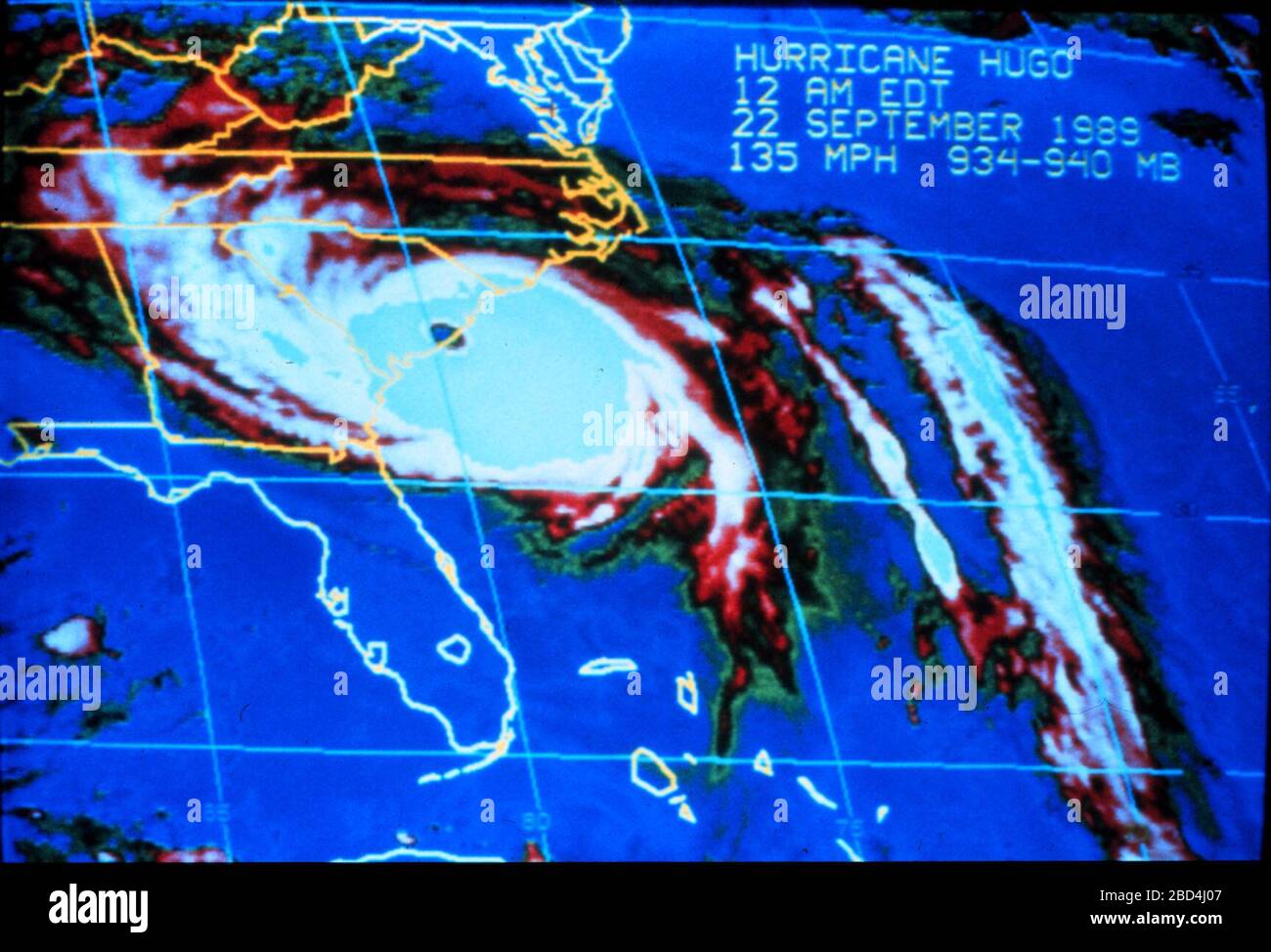 Enhanced infrared imagery of Hurricane Hugo morning of September 18 ...