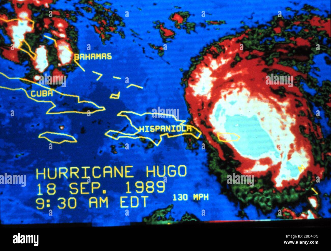 Enhanced infrared imagery of Hurricane Hugo morning of September 18 ...