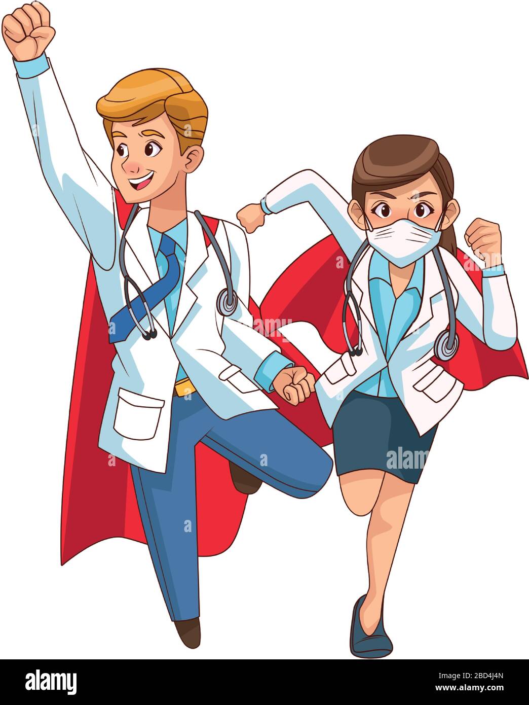 super doctors couple comic characters Stock Vector Image & Art - Alamy