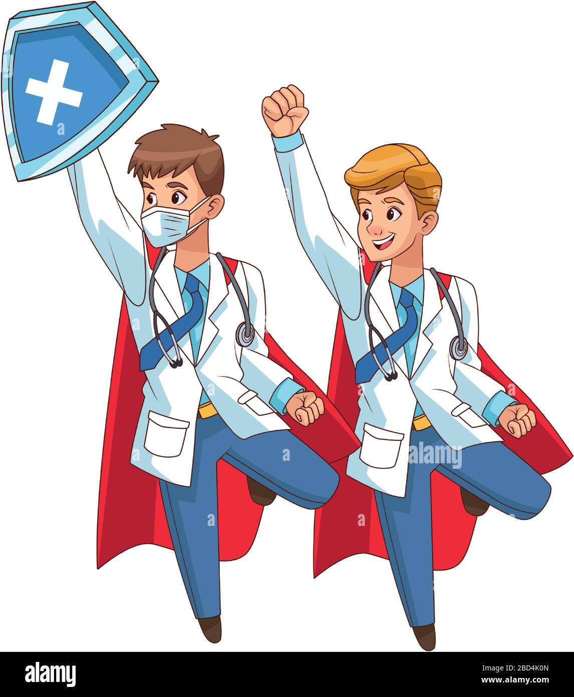 super doctors staff flying comic characters Stock Vector Image & Art ...